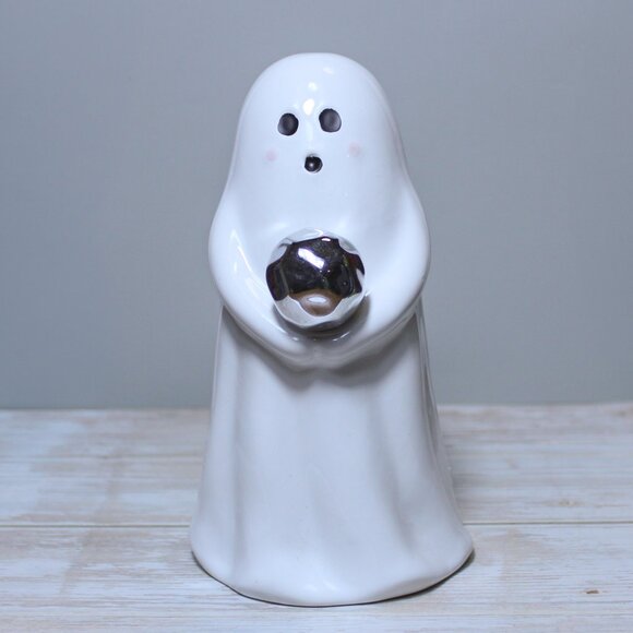 Way To Celebrate | Holiday | Blushing Ghost Figurine Holding Disco Ball ...